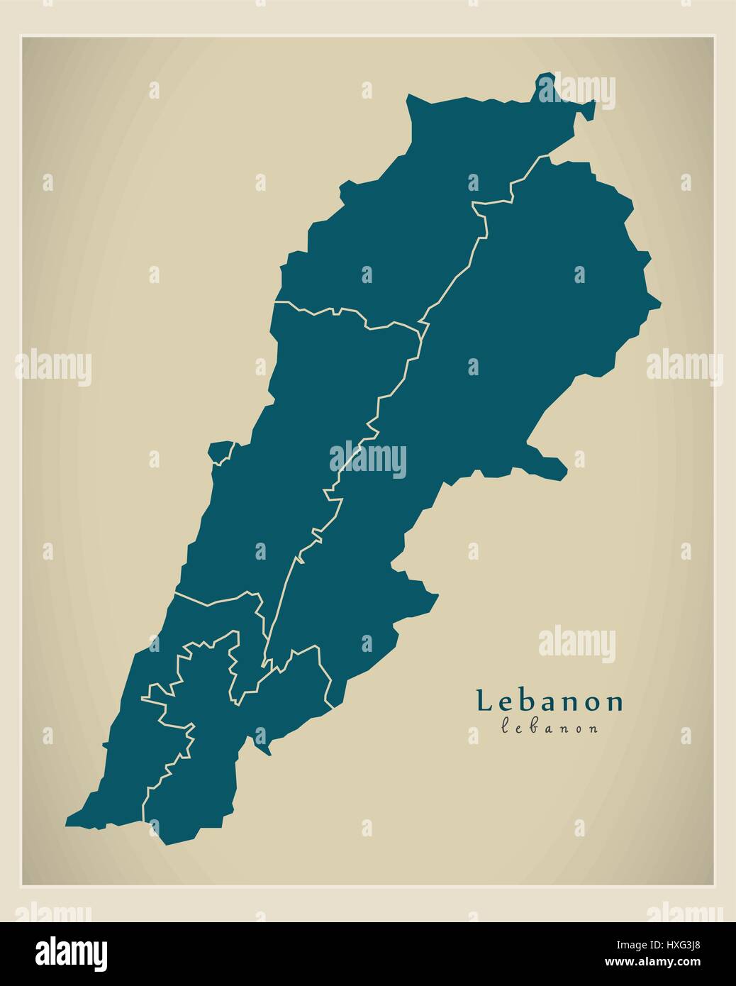 Modern Map - Lebanon with governorates LB Stock Vector Image & Art - Alamy