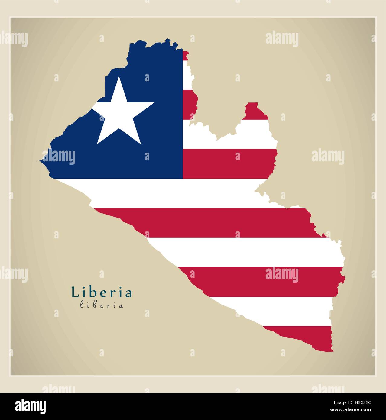 Modern Map - Liberia flag colored LR Stock Vector Image & Art - Alamy