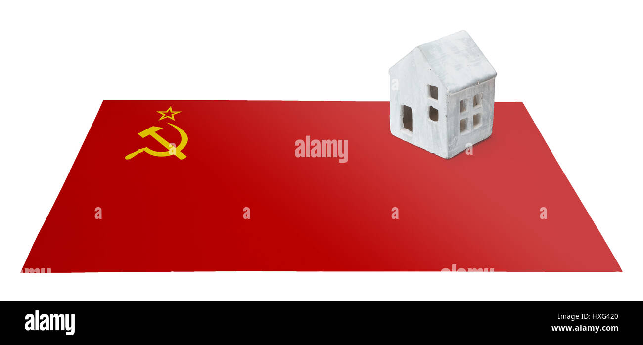 Small house on a flag - Living or migrating to the USSR Stock Photo - Alamy