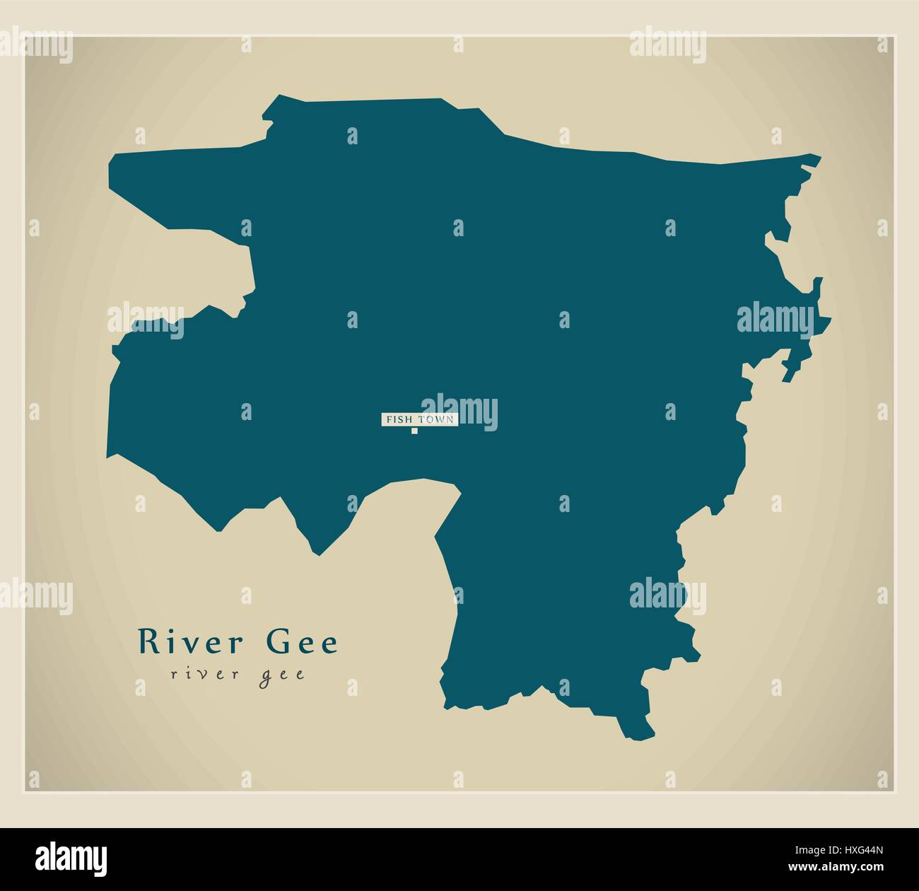 River gee vector map hi-res stock photography and images - Alamy