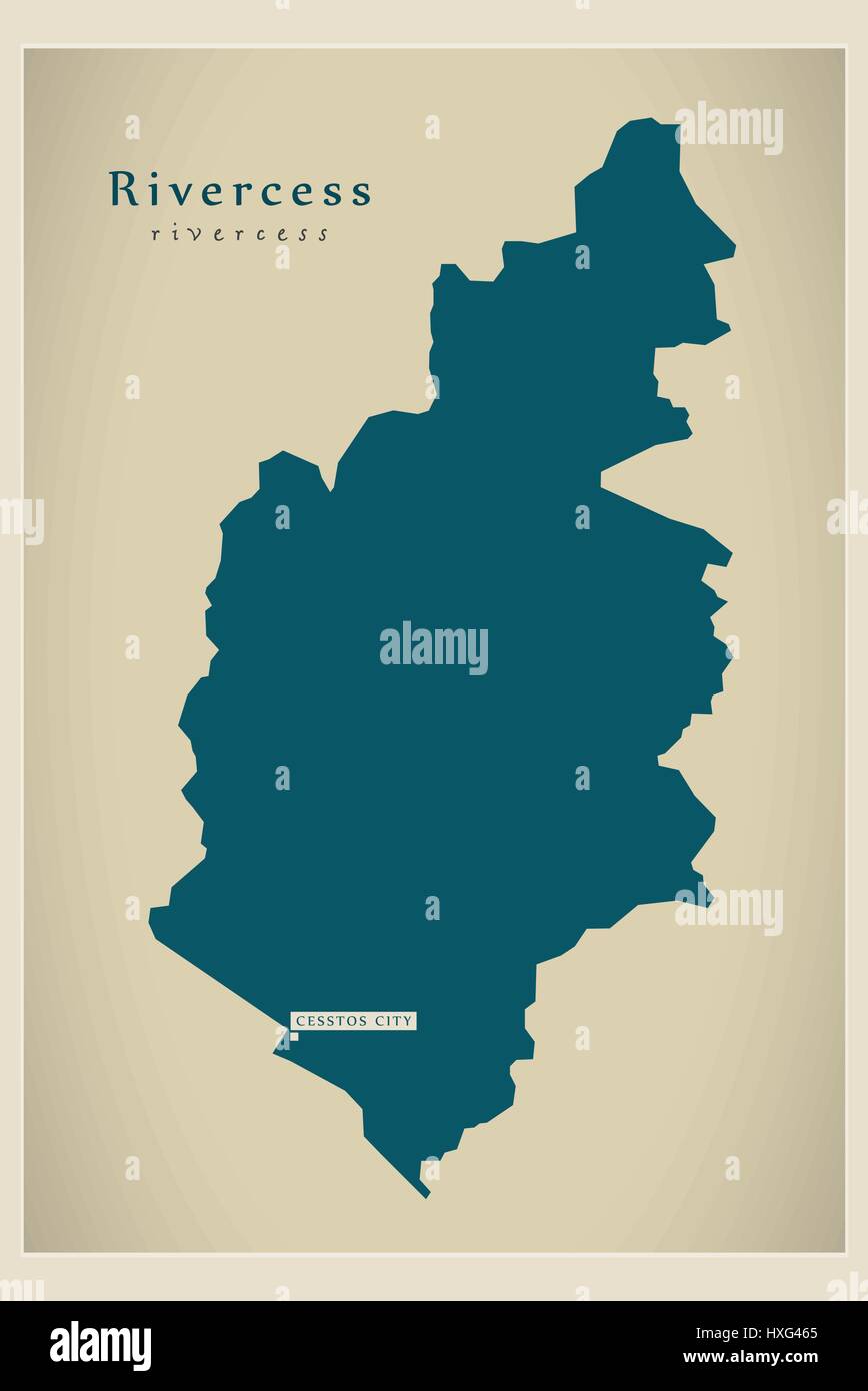 Modern Map - Rivercess LR Stock Vector Image & Art - Alamy