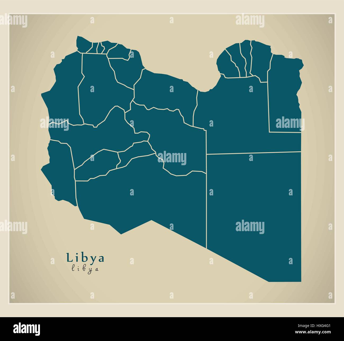 Modern Map - Libya with districts LY Stock Vector Image & Art - Alamy