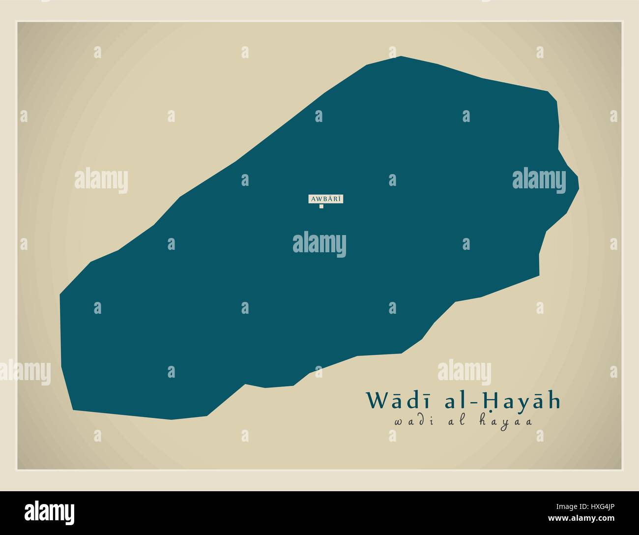 Modern Map - Wadi al-Hayah LY Stock Vector Image & Art - Alamy