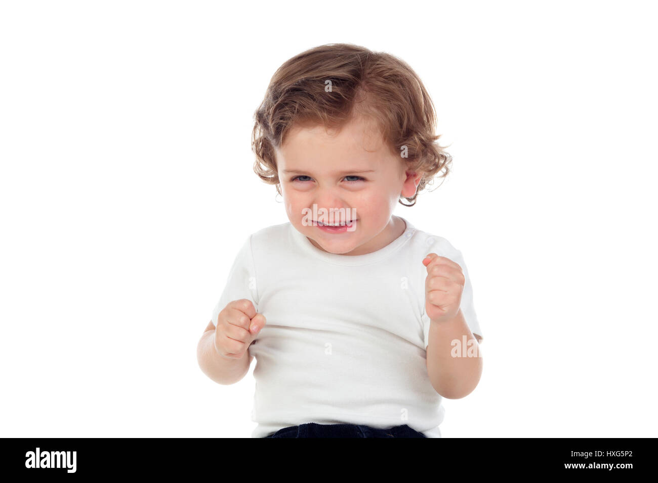 Beautiful baby dancing isolated on a white background Stock Photo - Alamy