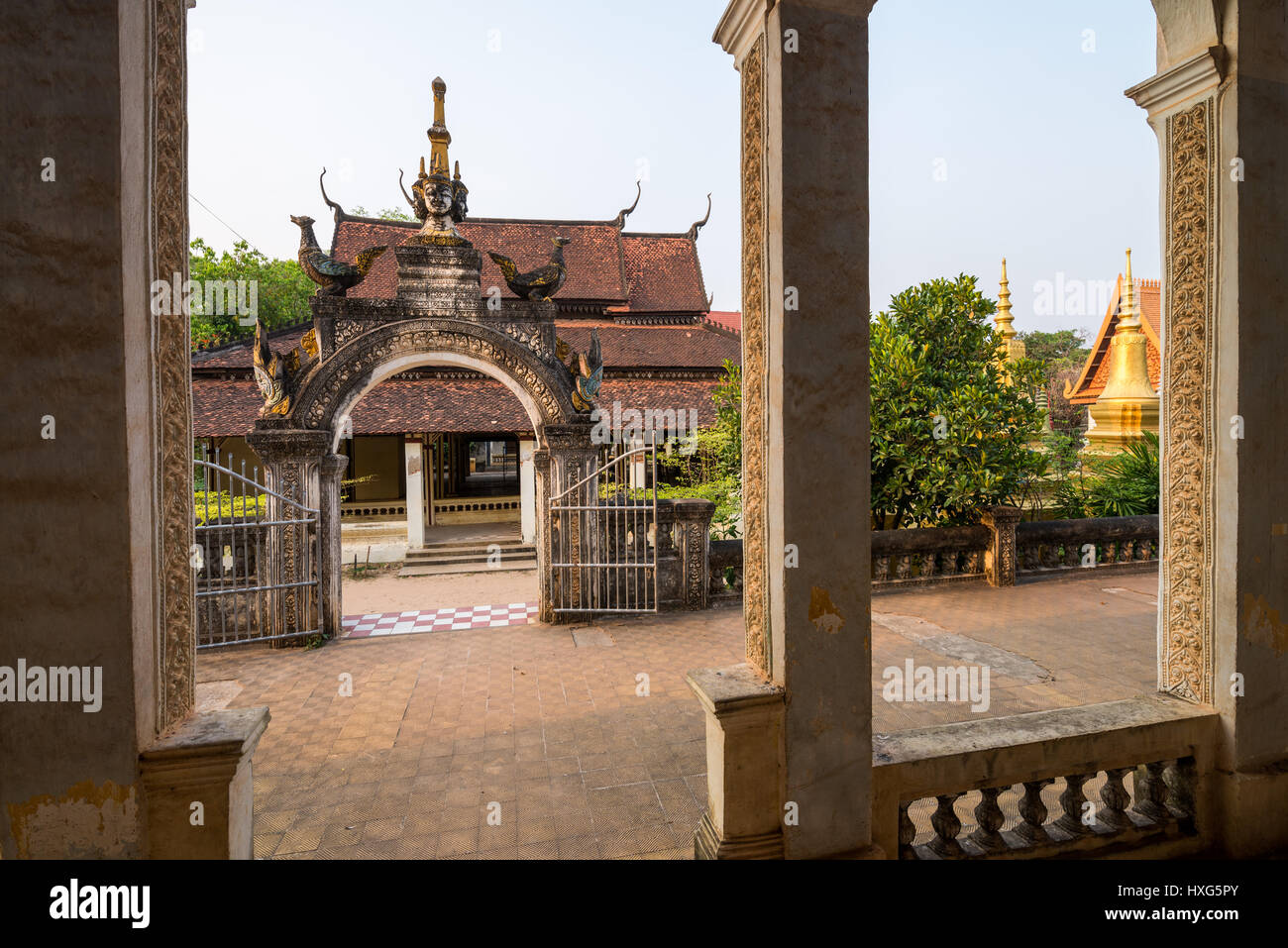 Exterior of the Wat Bo temple in the Siem Reap, Cambodia Stock Photo ...