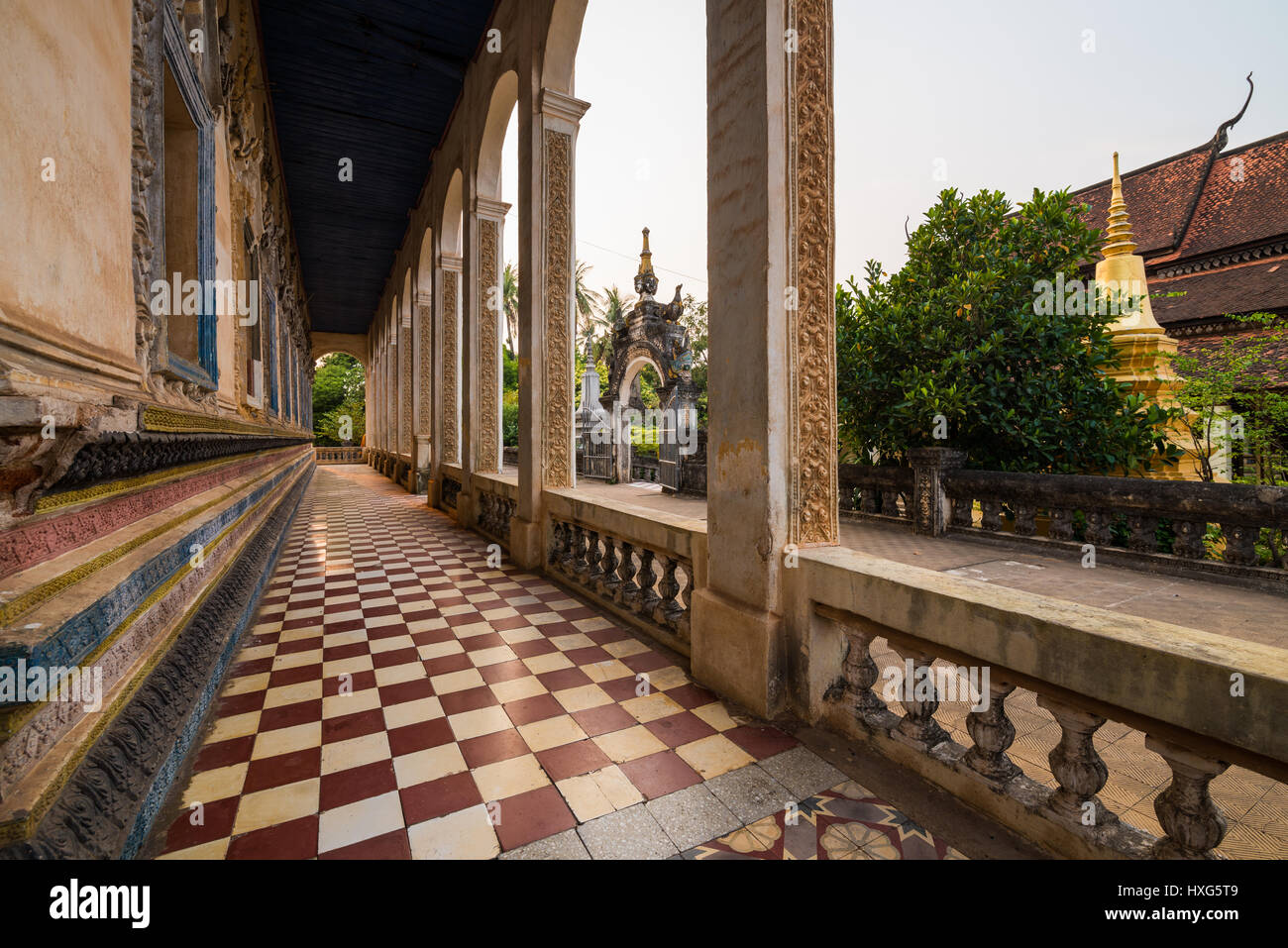 Exterior of the Wat Bo temple in the Siem Reap, Cambodia Stock Photo ...