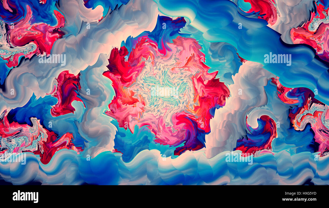 Colorful oscillating trendy computer generated abstract background, 3D ...