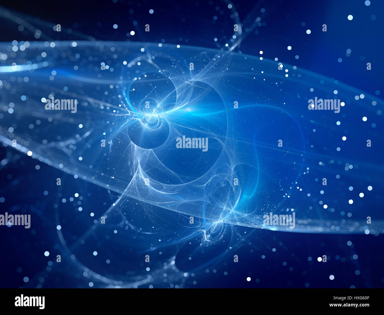 Blue glowing plasma force fields in space, interstellar trajectories ...