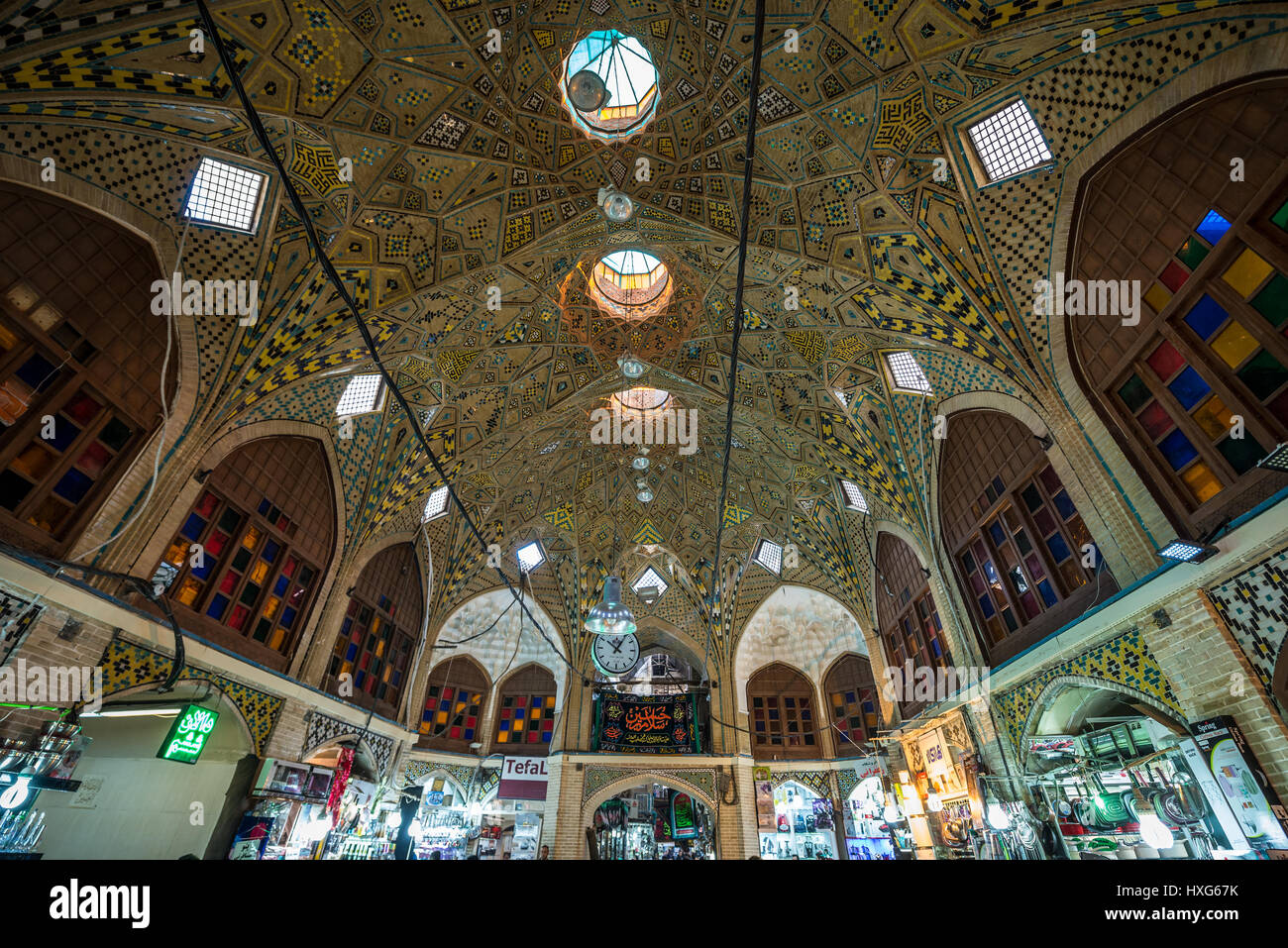 Traditional Persian architecture on the Grand Bazaar in Tehran city ...
