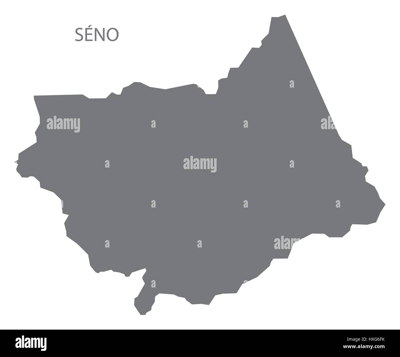 Seno Burkina Faso province map grey illustration silhouette Stock ...