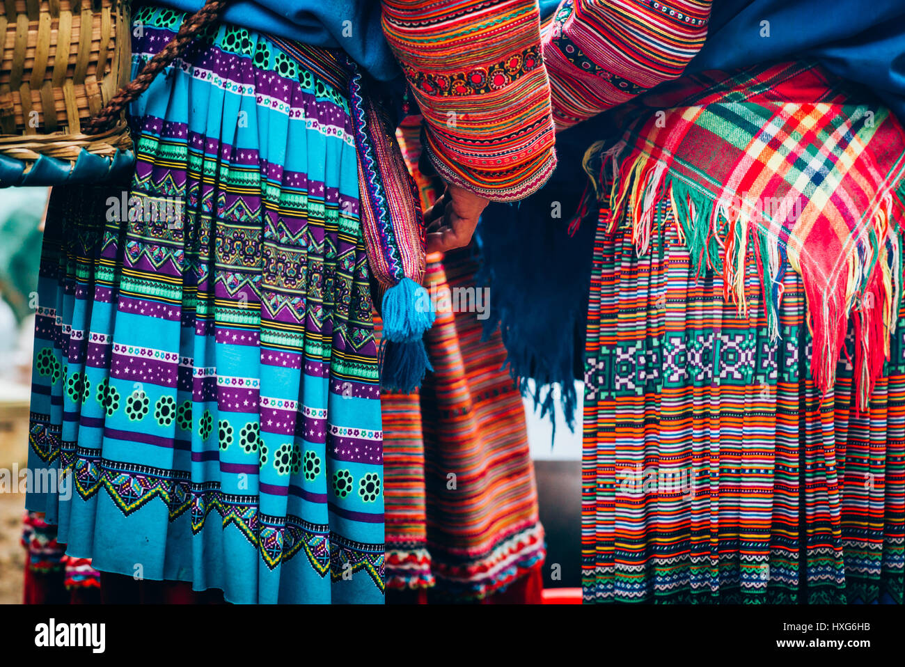 Colours and details from Hmong tribes in north of Vietnam Stock Photo ...
