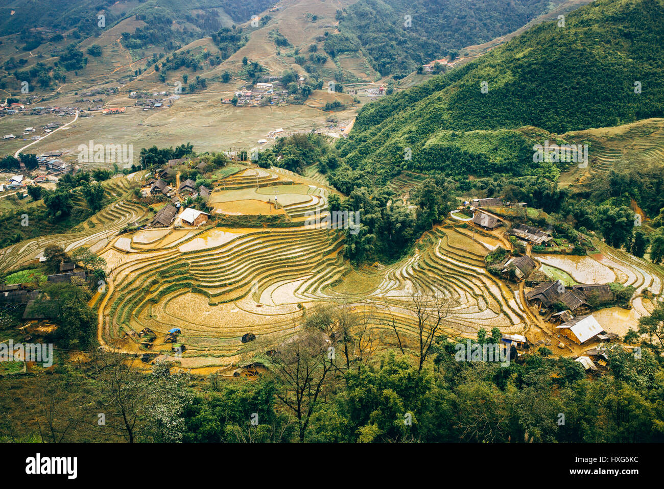 Wonderful landscapes from Sapa region in the north of Vietnam Stock ...