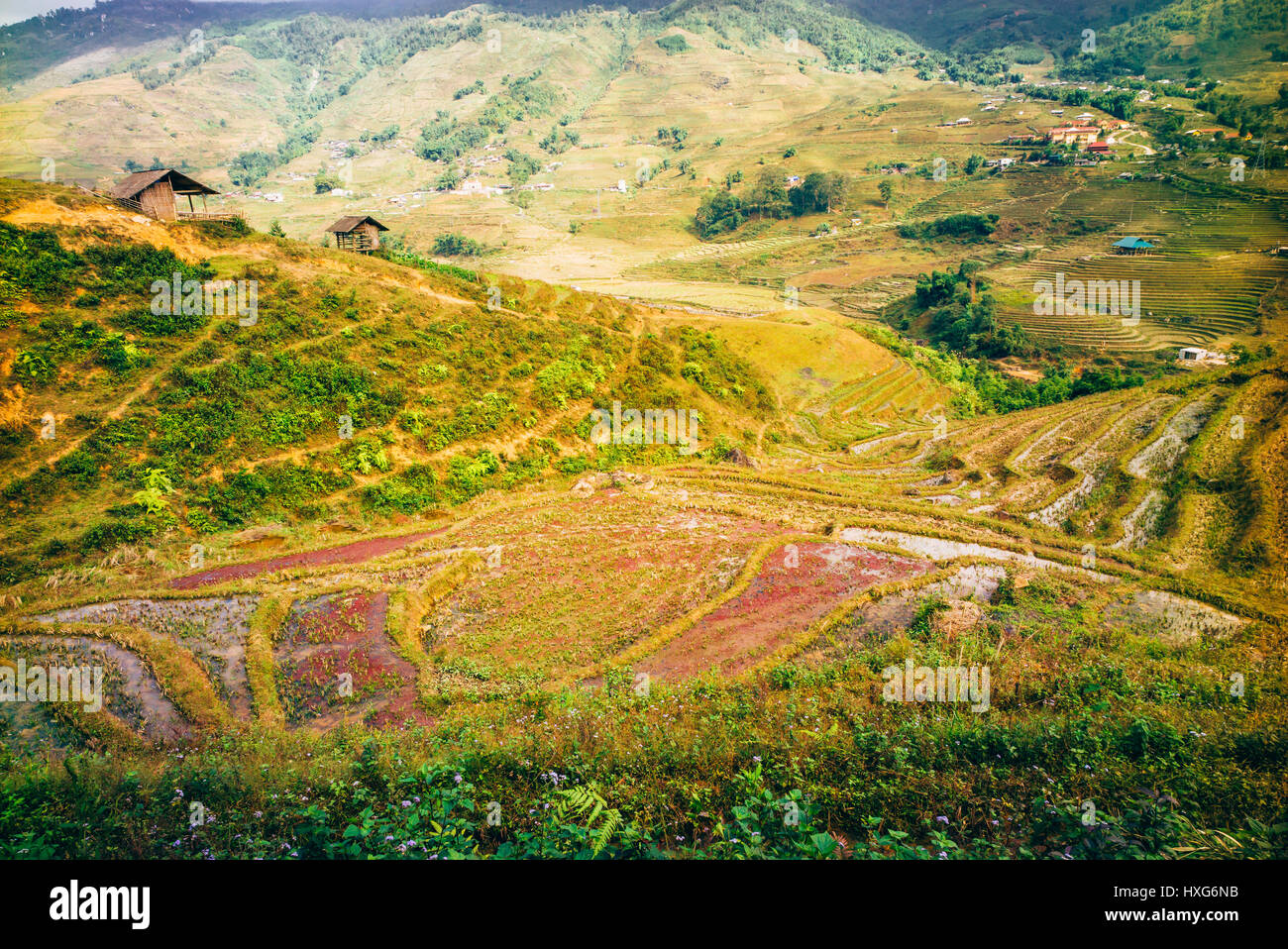 Wonderful landscapes from Sapa region in the north of Vietnam Stock ...