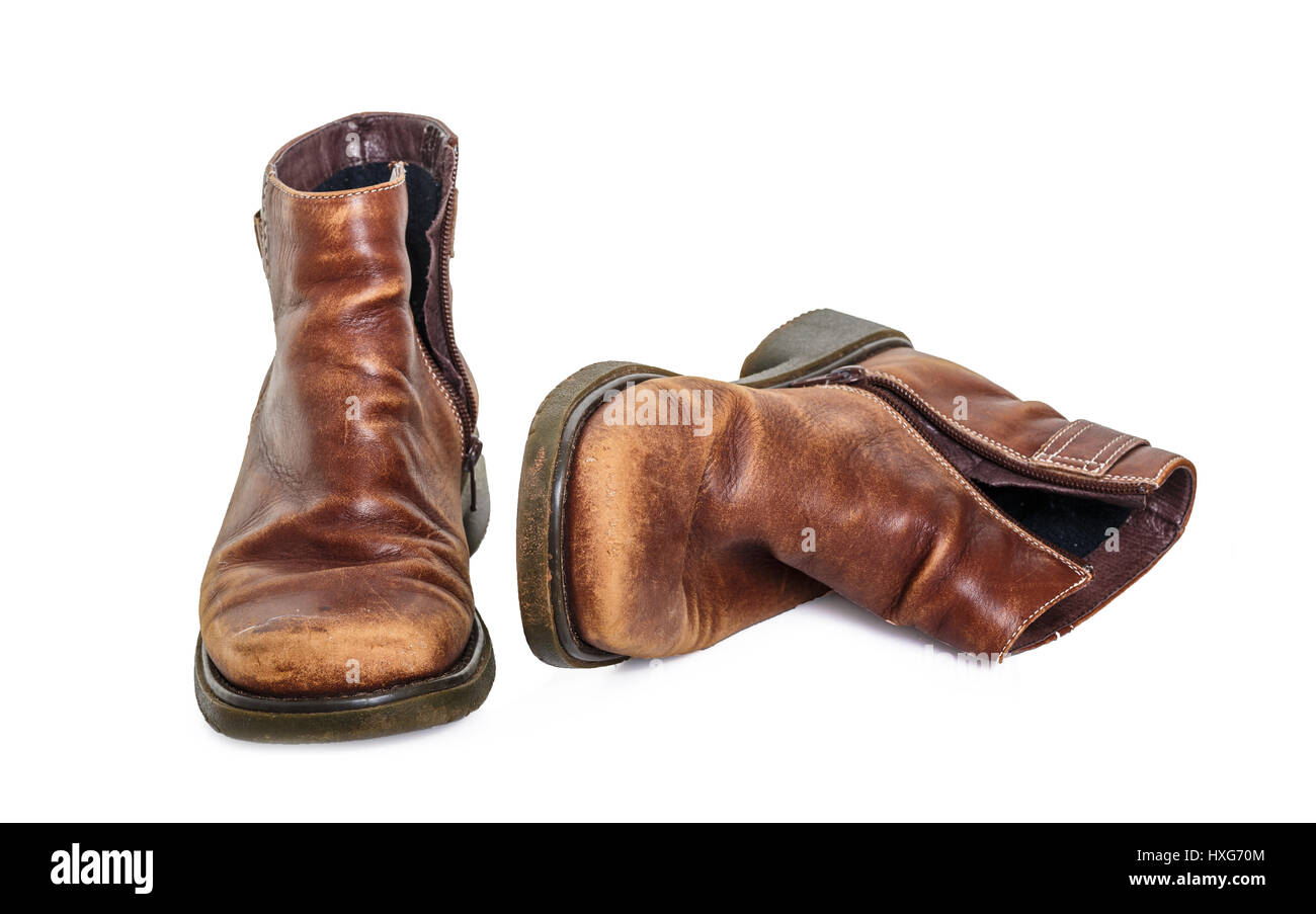 Pair old work boots hi-res stock photography and images - Alamy