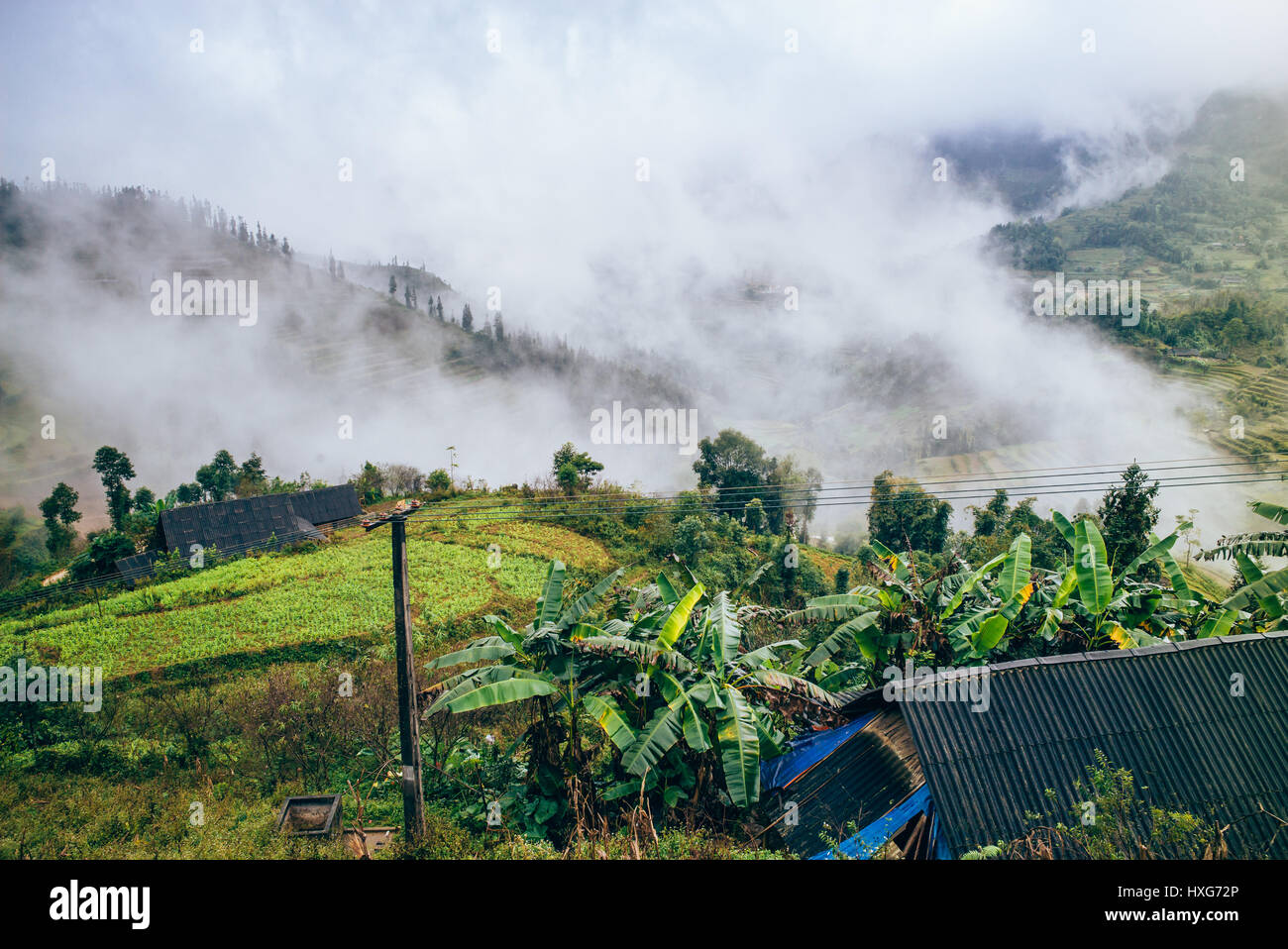 Wonderful landscapes from Sapa region in the north of Vietnam Stock ...
