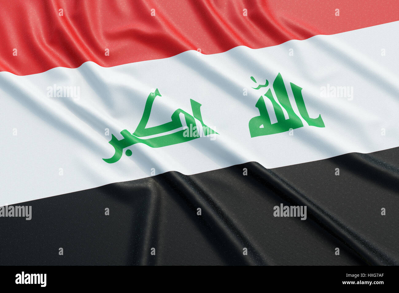 Iraq flag. Wavy fabric high detailed texture. 3d illustration rendering ...
