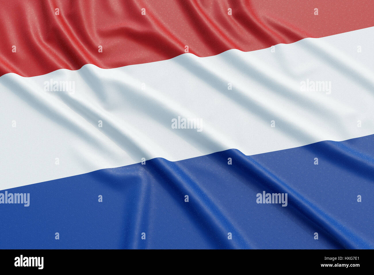 Netherlands flag. Wavy fabric high detailed texture. 3d illustration ...