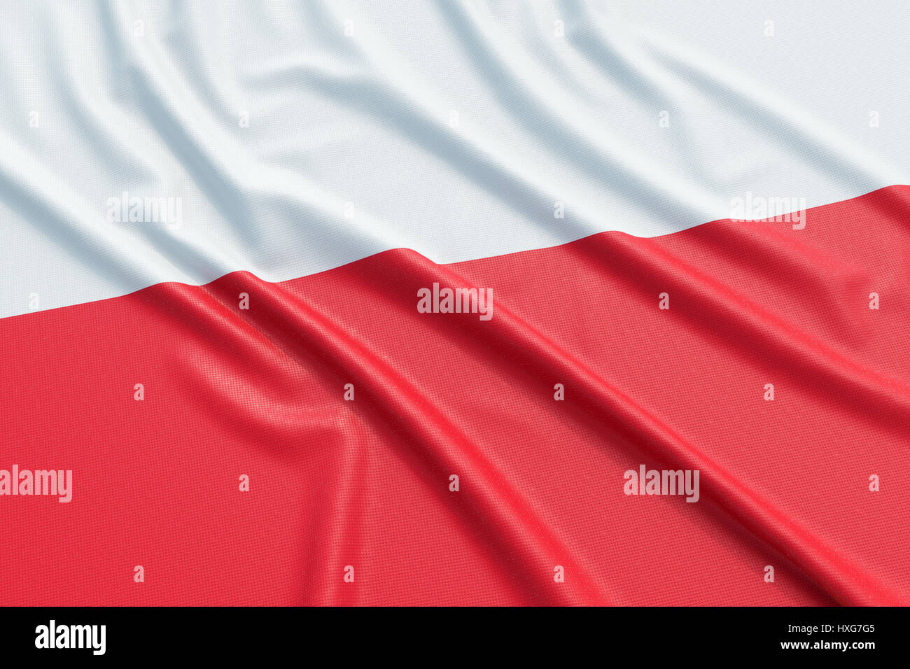 Poland flag. Wavy fabric high detailed texture. 3d illustration ...
