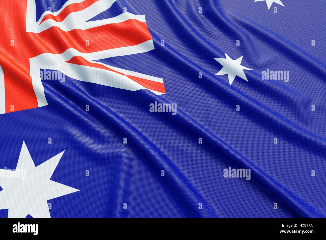 Australia flag. Wavy fabric high detailed texture. 3d illustration ...