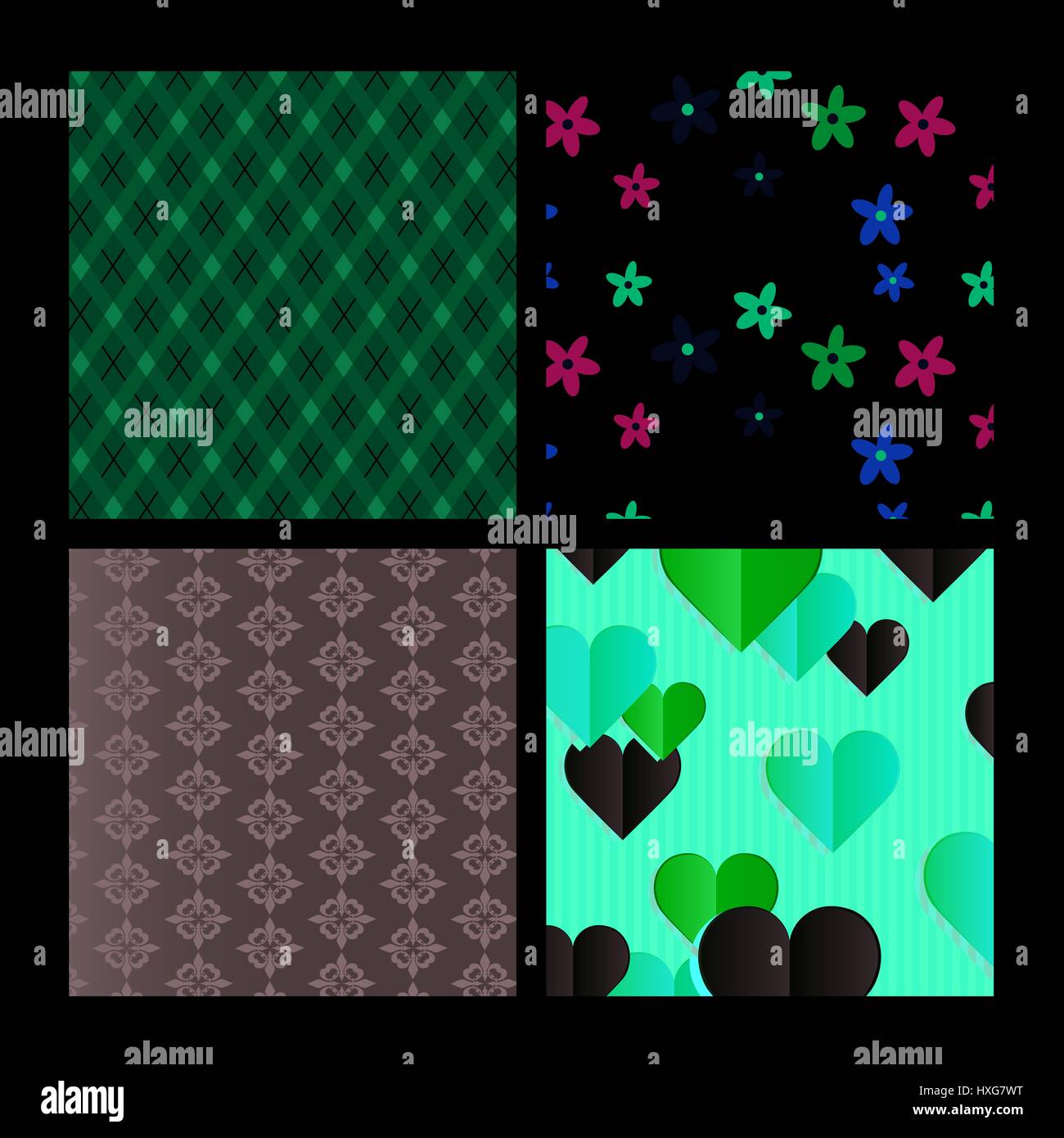 Vector set of various patterns Stock Photo - Alamy