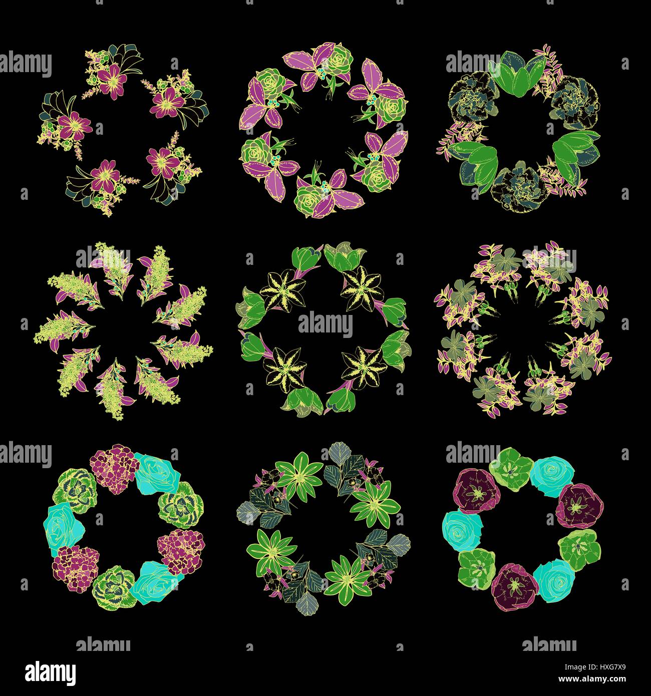 Round shape flowers hi-res stock photography and images - Alamy