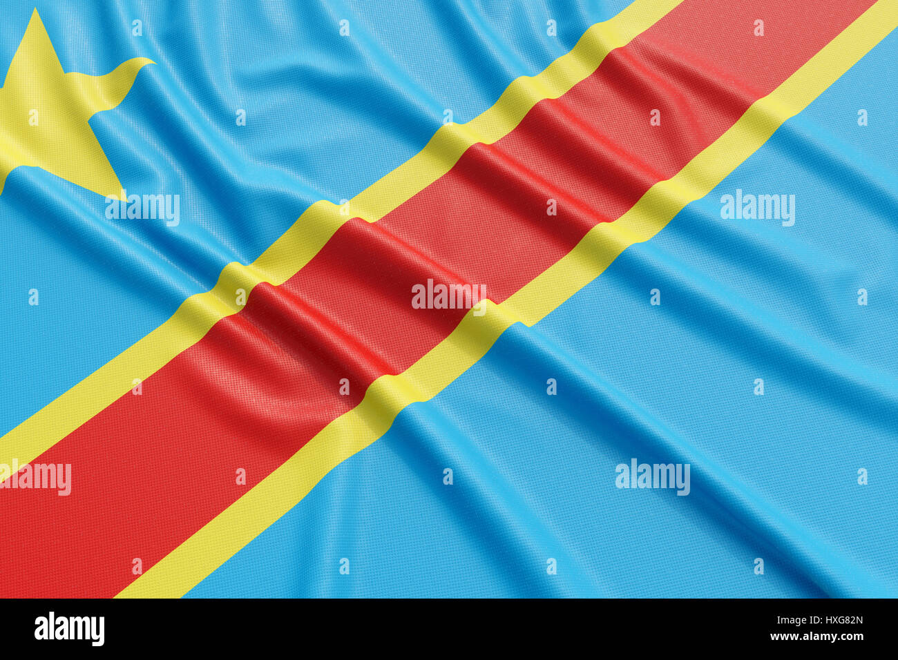 The Democratic Republic of the Congo flag. Wavy fabric high detailed ...