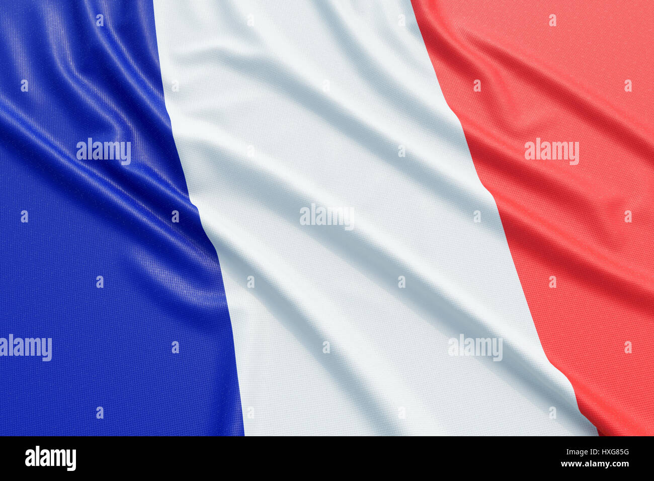 France flag. Wavy fabric high detailed texture. 3d illustration ...