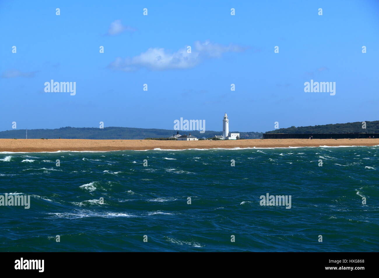 Lighthouse at mouth of the Solent Stock Photo - Alamy