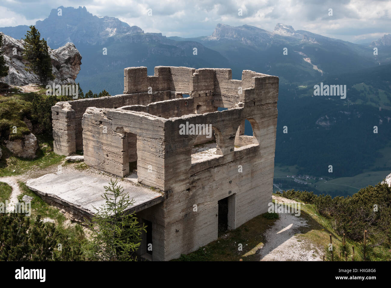 Abandoned Building Ruins in Italian Dolomites Alps Scenery Stock Photo ...