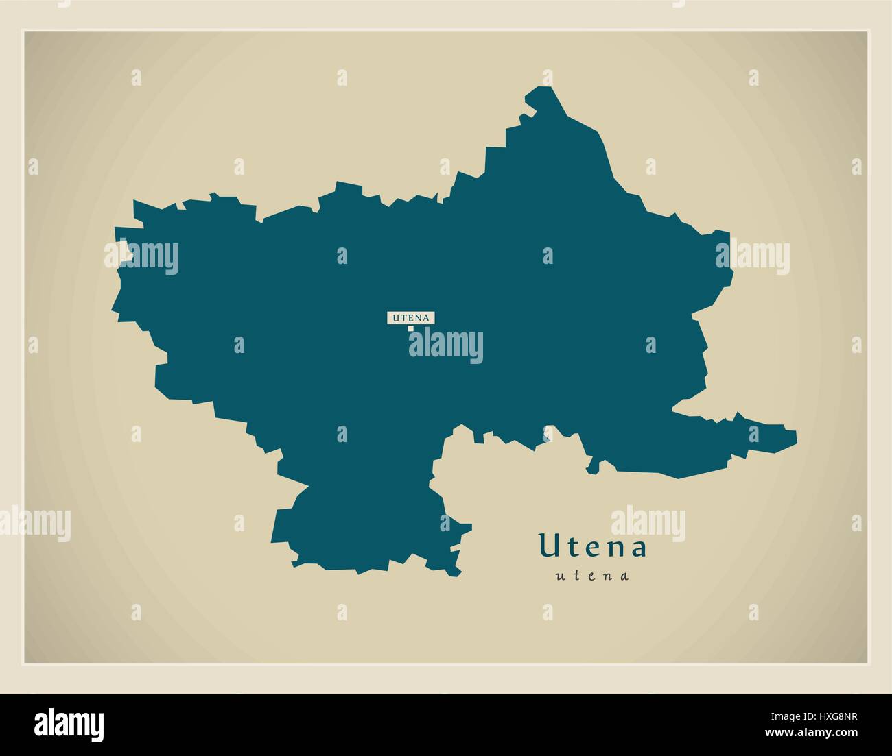 Modern Map - Utena LT Stock Vector Image & Art - Alamy