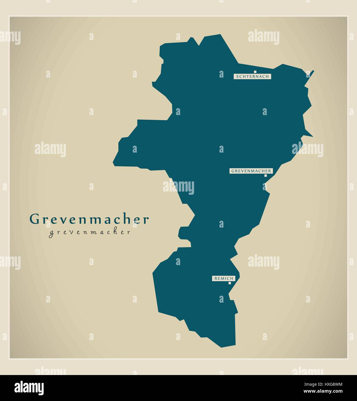 Modern Map - Grevenmacher LU Stock Vector Image & Art - Alamy