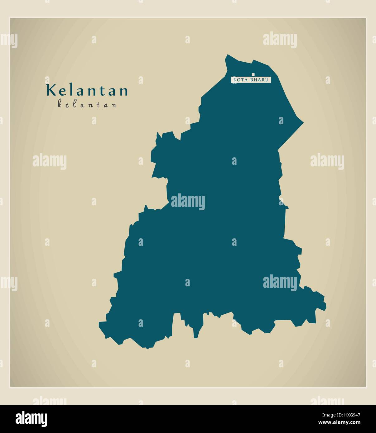 Modern Map - Kelantan MY Stock Vector Image & Art - Alamy