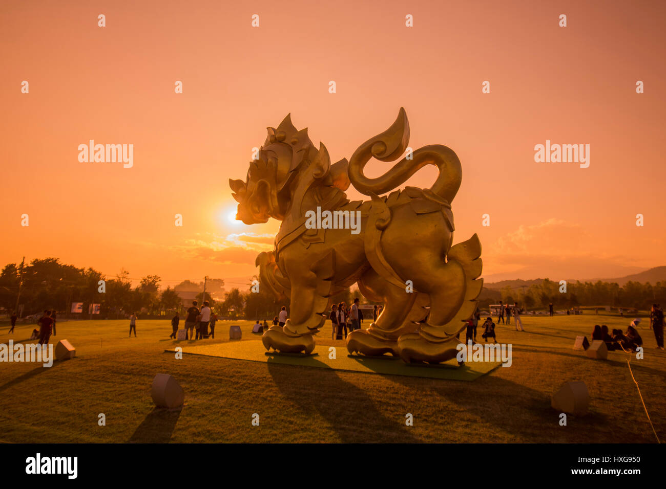 the singha at the singha Park near the city Chiang Rai in North ...