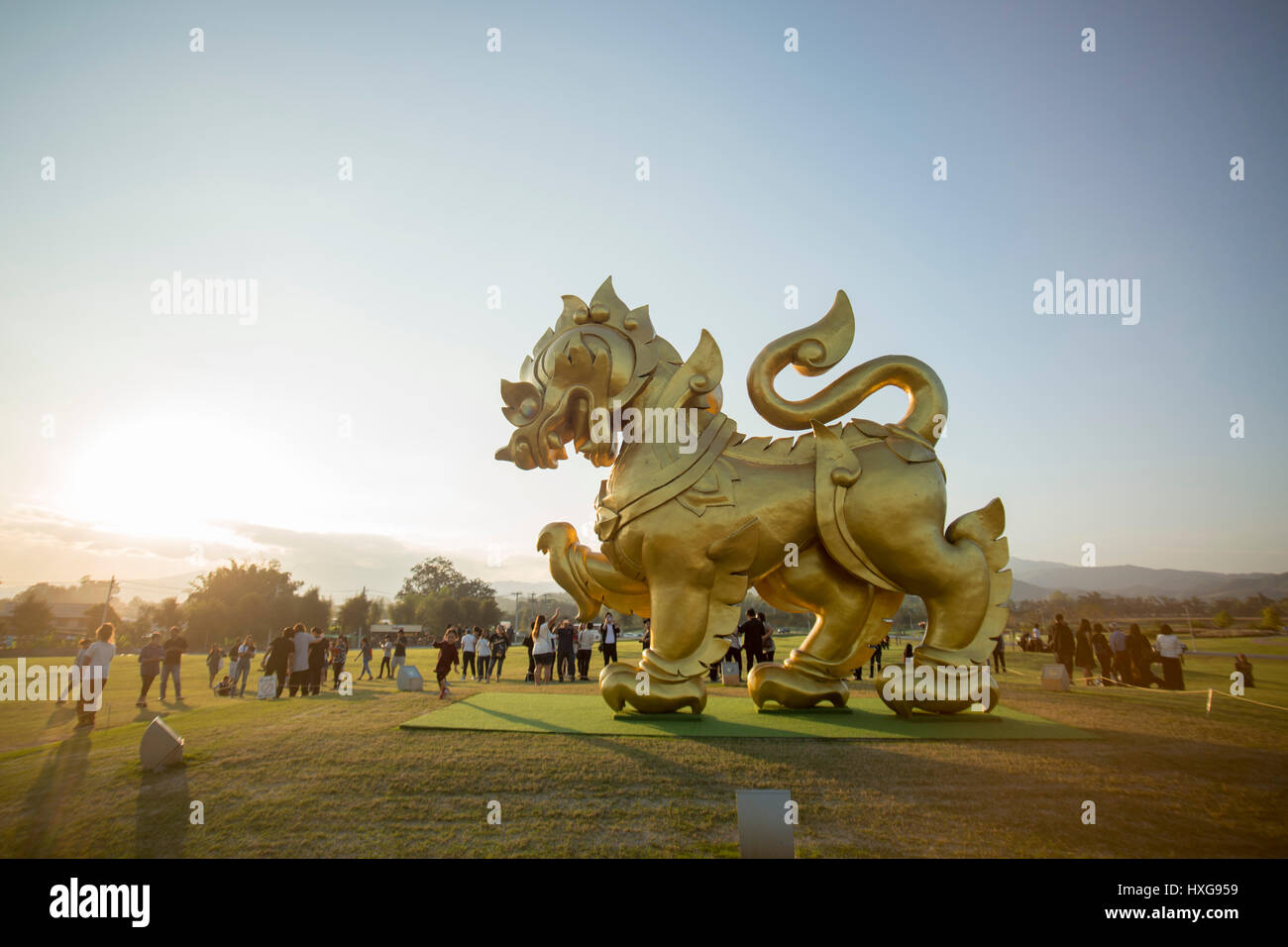 the singha at the singha Park near the city Chiang Rai in North ...