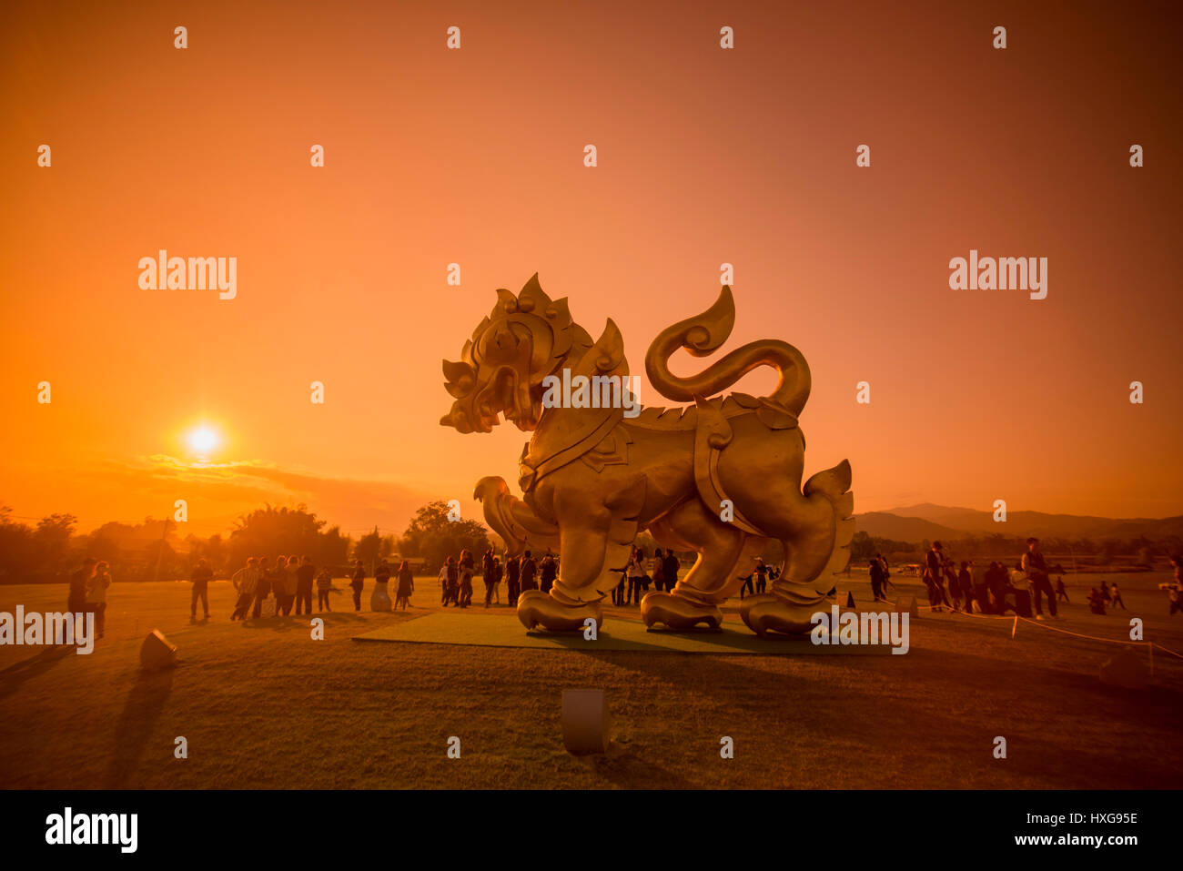the singha at the singha Park near the city Chiang Rai in North ...