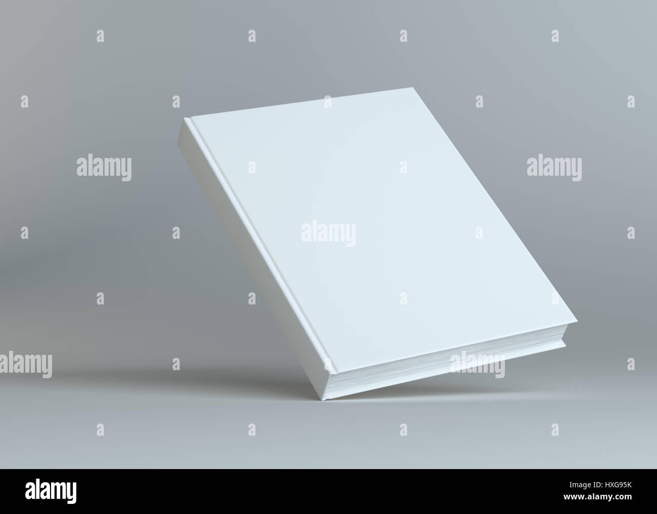 Blank empty book on grey studio background Stock Photo - Alamy
