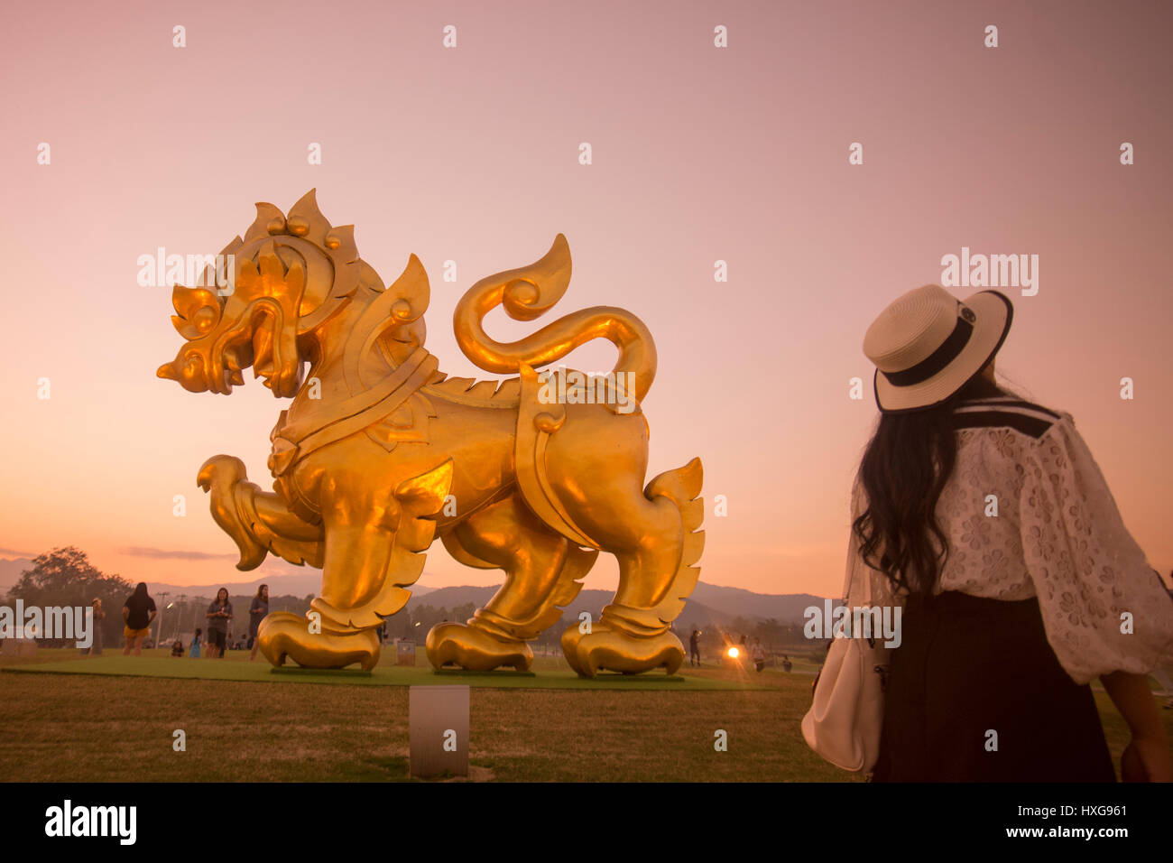 the singha at the singha Park near the city Chiang Rai in North ...