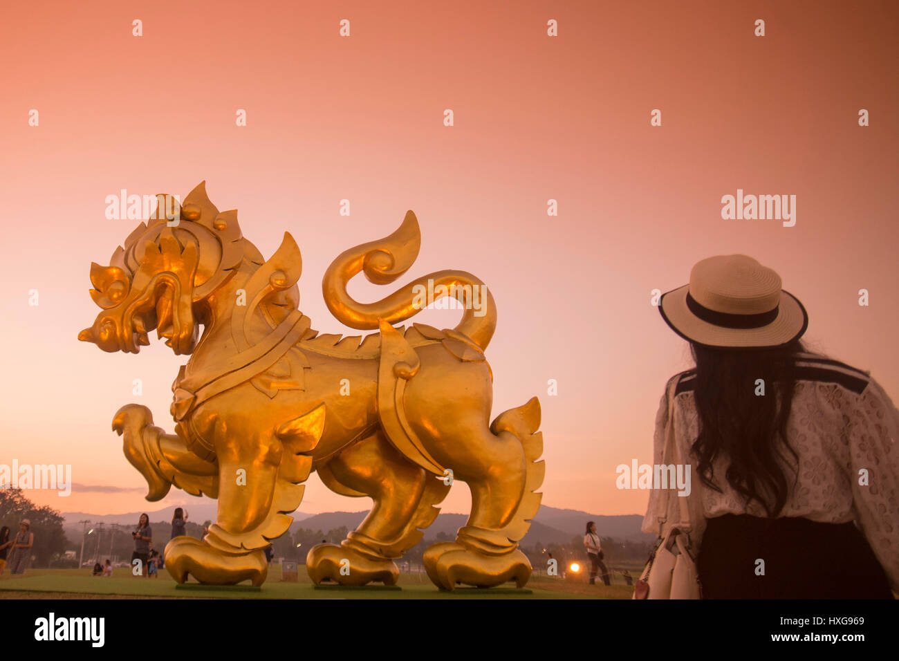 the singha at the singha Park near the city Chiang Rai in North ...
