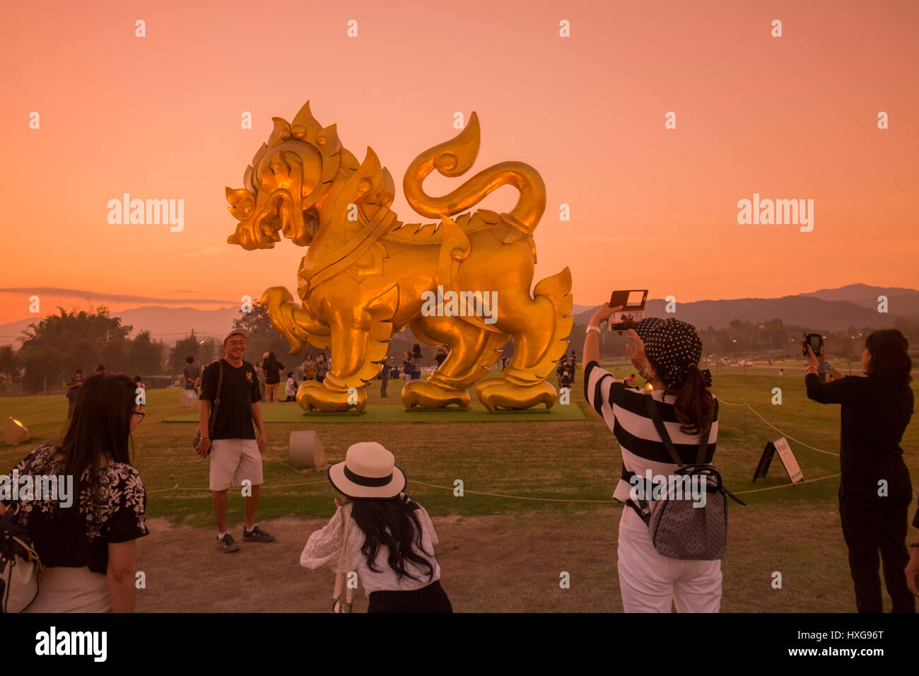the singha at the singha Park near the city Chiang Rai in North ...