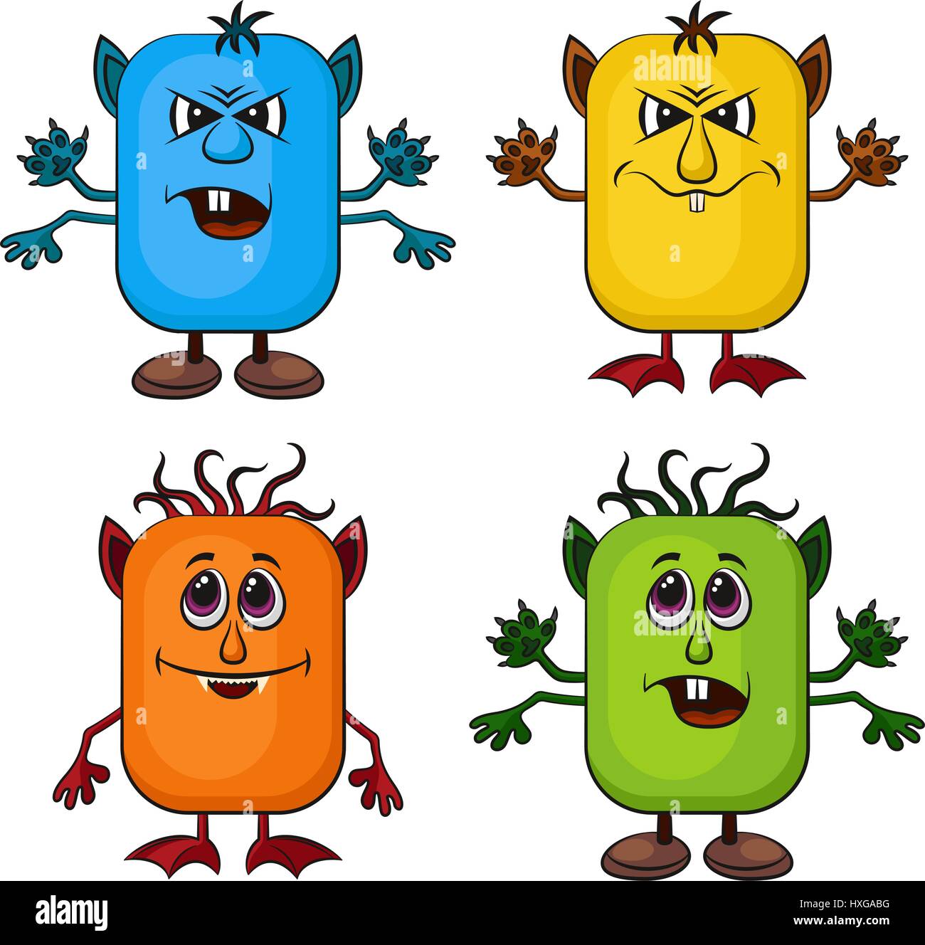 Cartoon ugly green monster face hi-res stock photography and images - Alamy