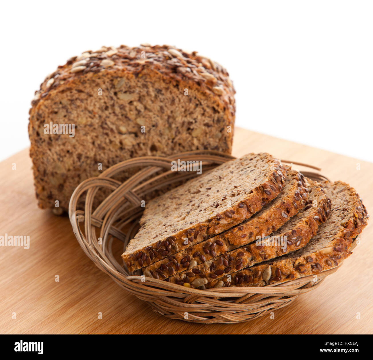 whole grain bread isolated on white background Stock Photo - Alamy