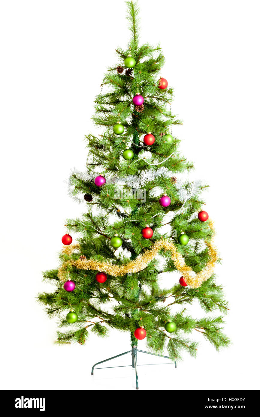 christmas tree isolated on white Stock Photo - Alamy