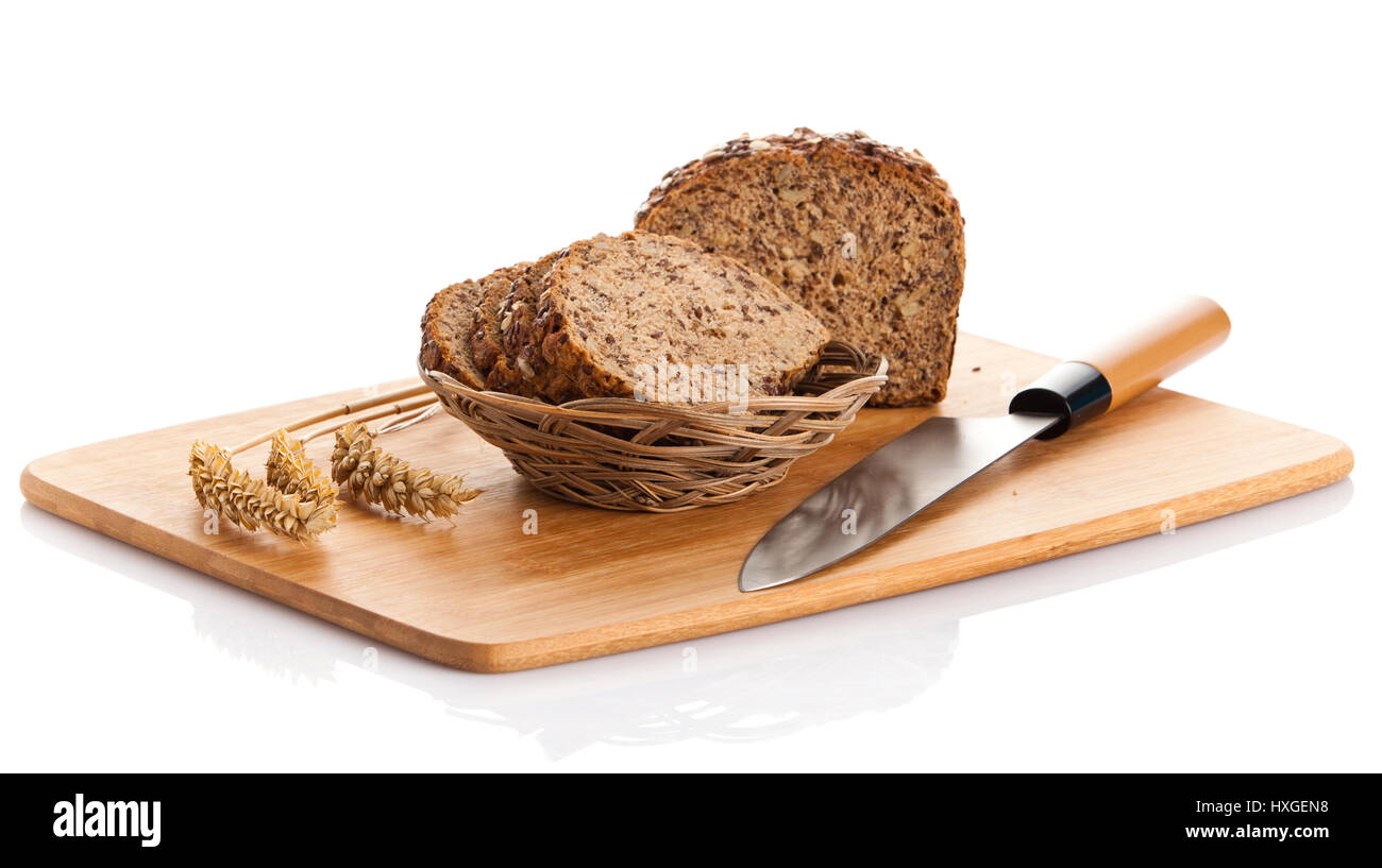 whole grain bread isolated on white background Stock Photo - Alamy