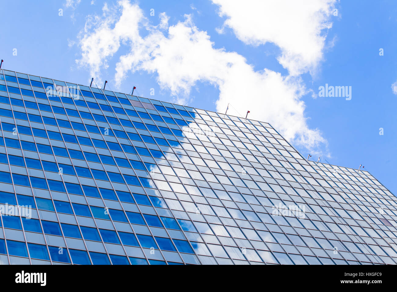 Abstract building. blue glass wall of skyscraper Stock Photo - Alamy