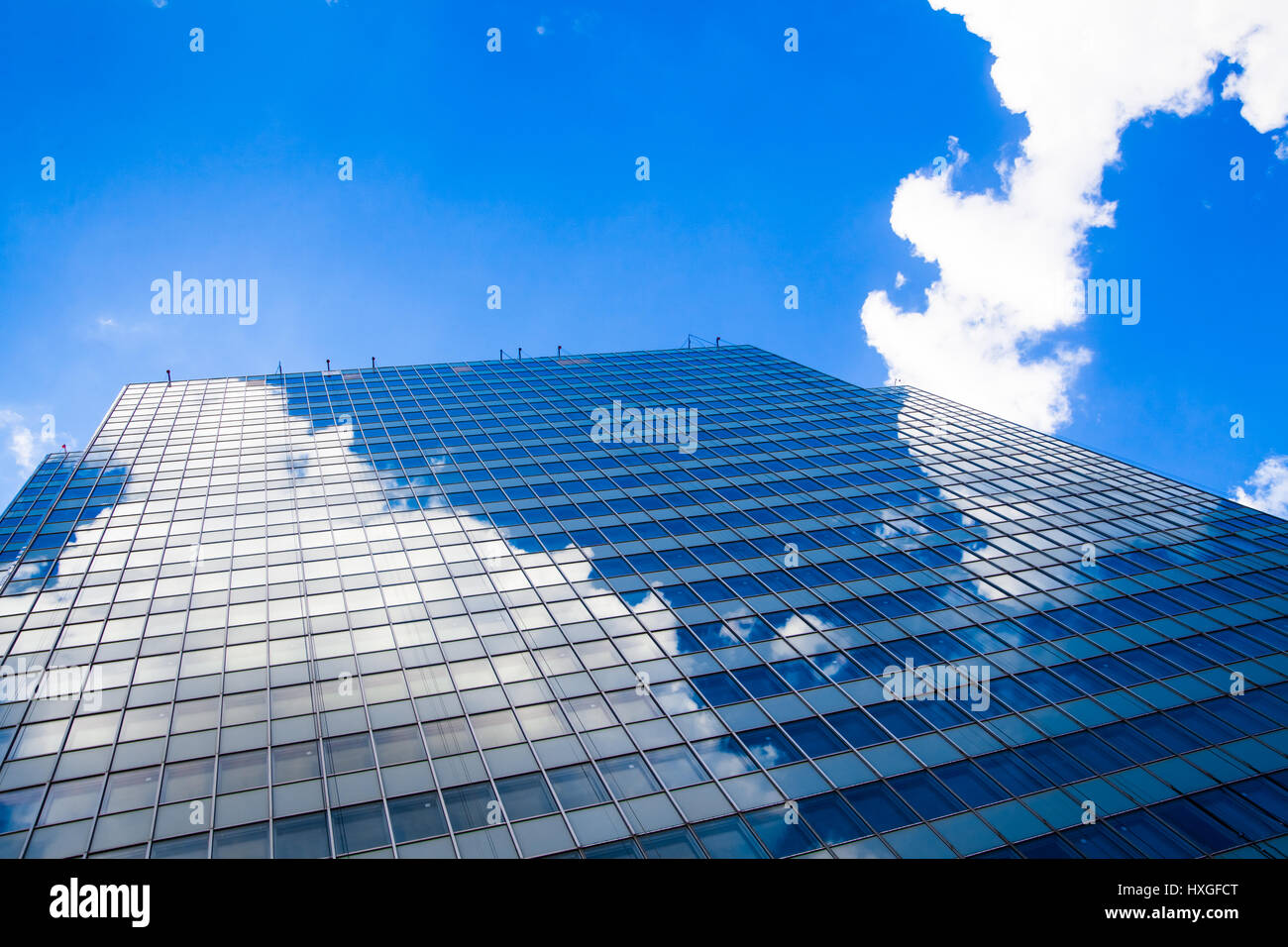 Abstract building. blue glass wall of skyscraper Stock Photo - Alamy