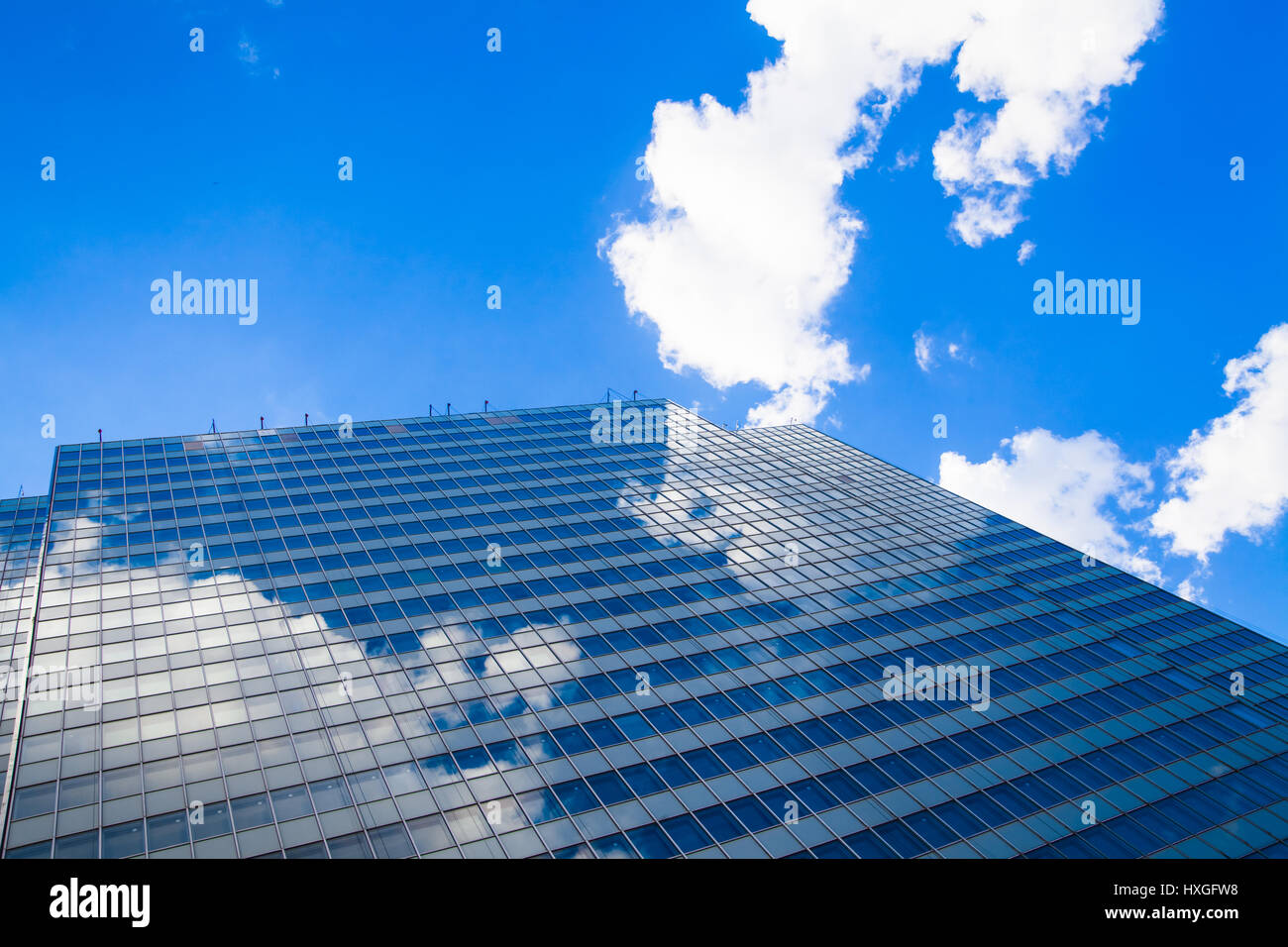Abstract building. blue glass wall of skyscraper Stock Photo - Alamy
