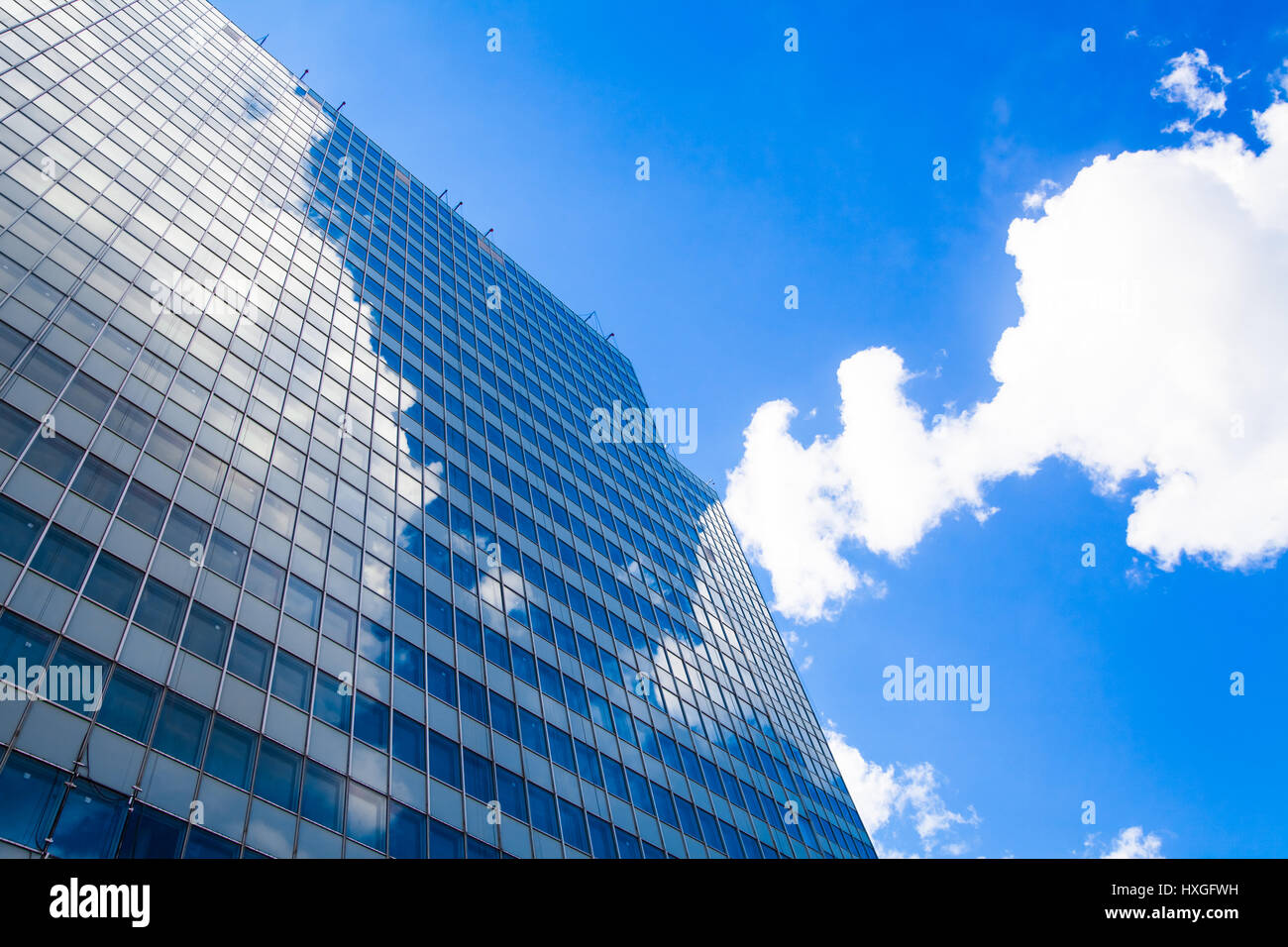 Abstract building. blue glass wall of skyscraper Stock Photo - Alamy