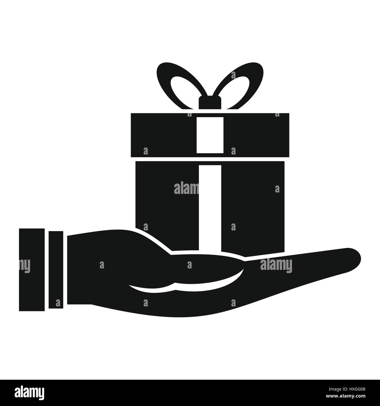 Gift box in hand icon, simple style Stock Vector Image & Art - Alamy