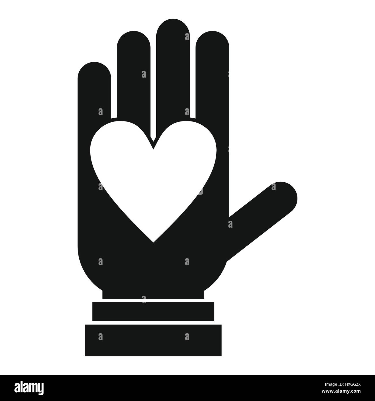 Hand with heart icon, simple style Stock Vector Image & Art - Alamy