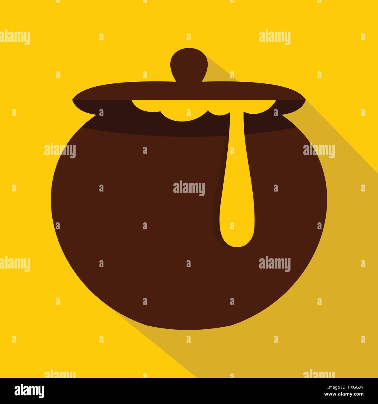 Honey pot icon, flat style Stock Vector Image & Art - Alamy
